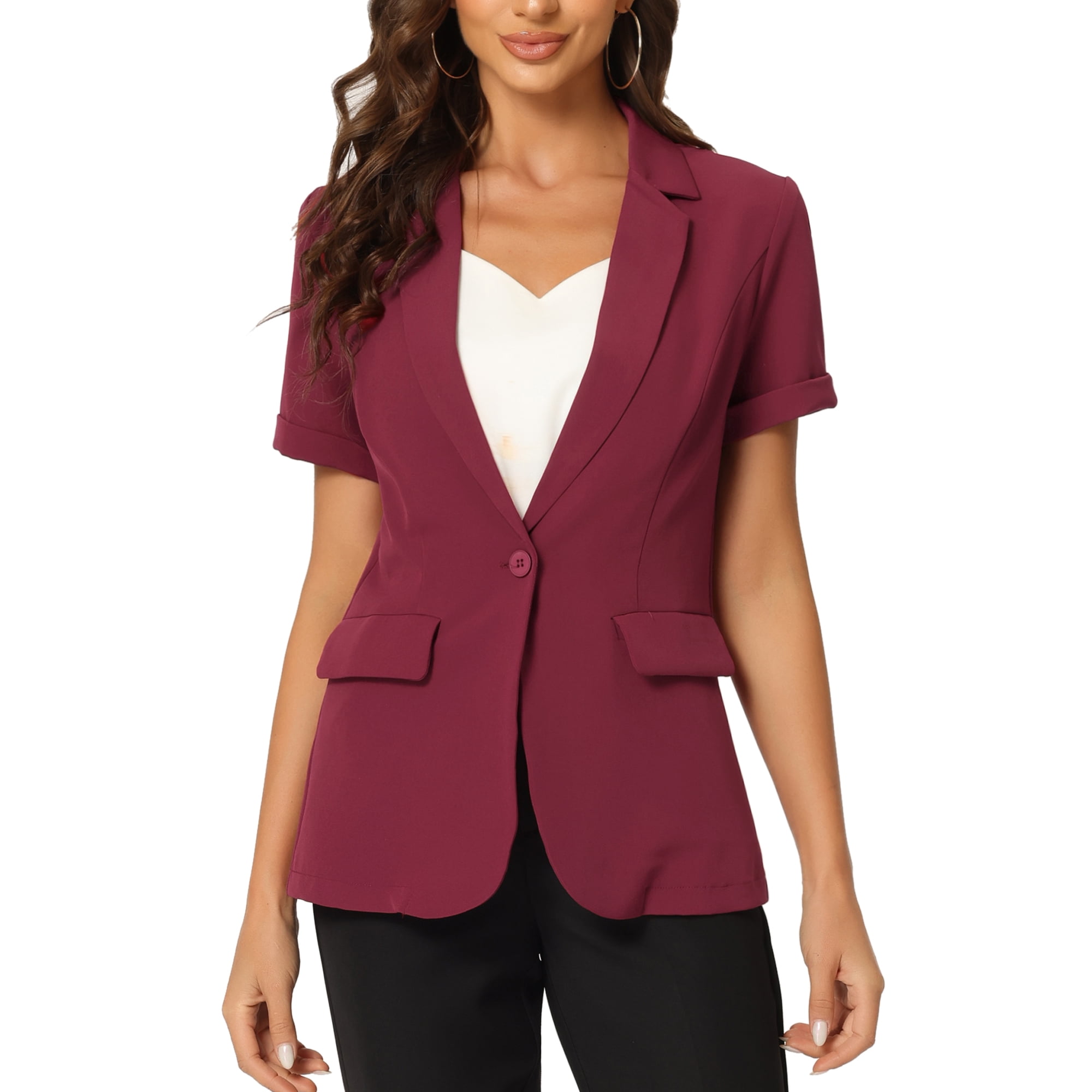 Click here for Inspire Chic Womens Blazer Notch Lapel Collar Shor... prices