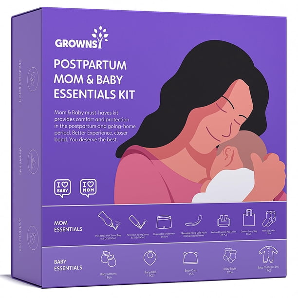 Kits esenciales para mamá y bebé después del parto GROWNSY con biberón ...