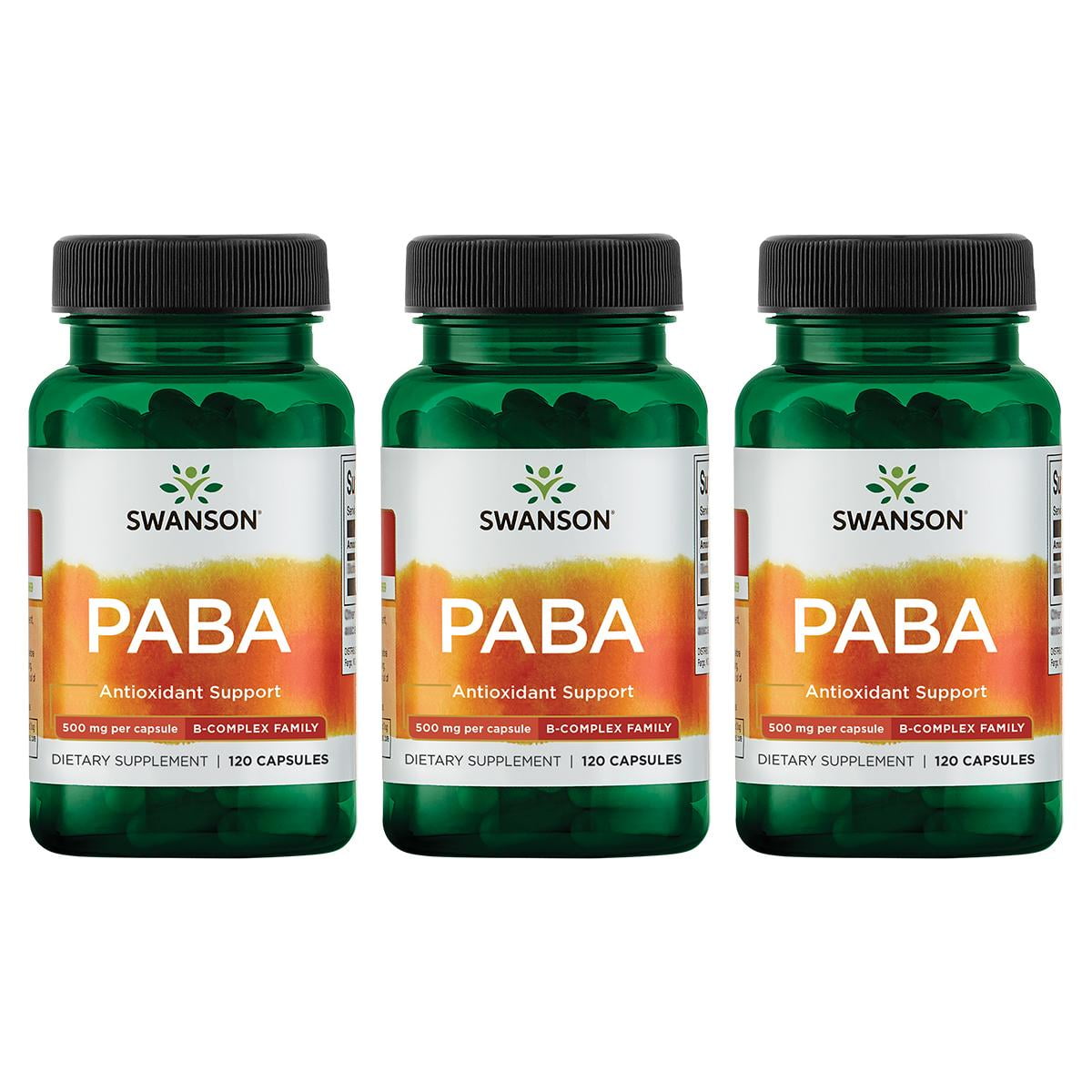 Swanson Paba 500 mg 120 Caps 3 Pack - Walmart.com