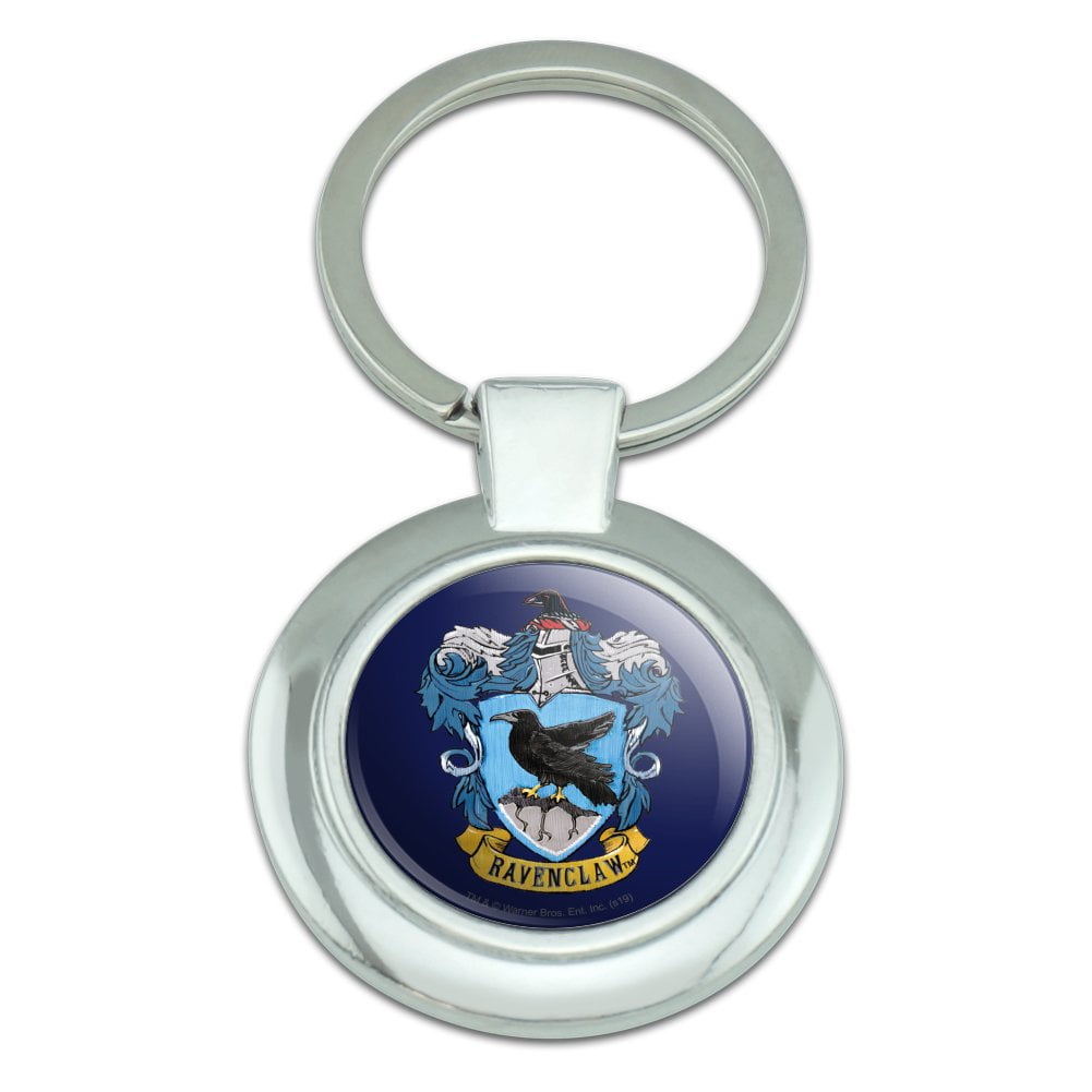 Harry Potter Ravenclaw Painted Crest Keychain Classy Round Chrome ...