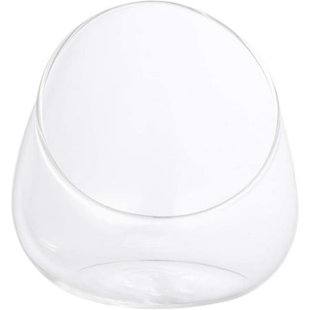 Slant Cut Bowls Glass Vase Clear Terrarium Candy Dish Fruit Jar Floral ...