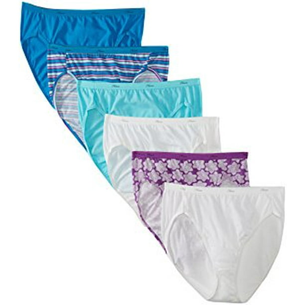 Hanes Hanes Womens Cotton Hi Cut Panties 6 Pack