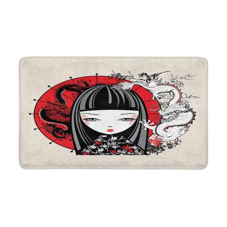 POP Japanese Girl Front Door Mat 30x18 Inches Welcome Doormat for Home ...