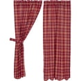 VHC Brands Rustic Red Plaid Living Room Drapes Window Check Curtain ...
