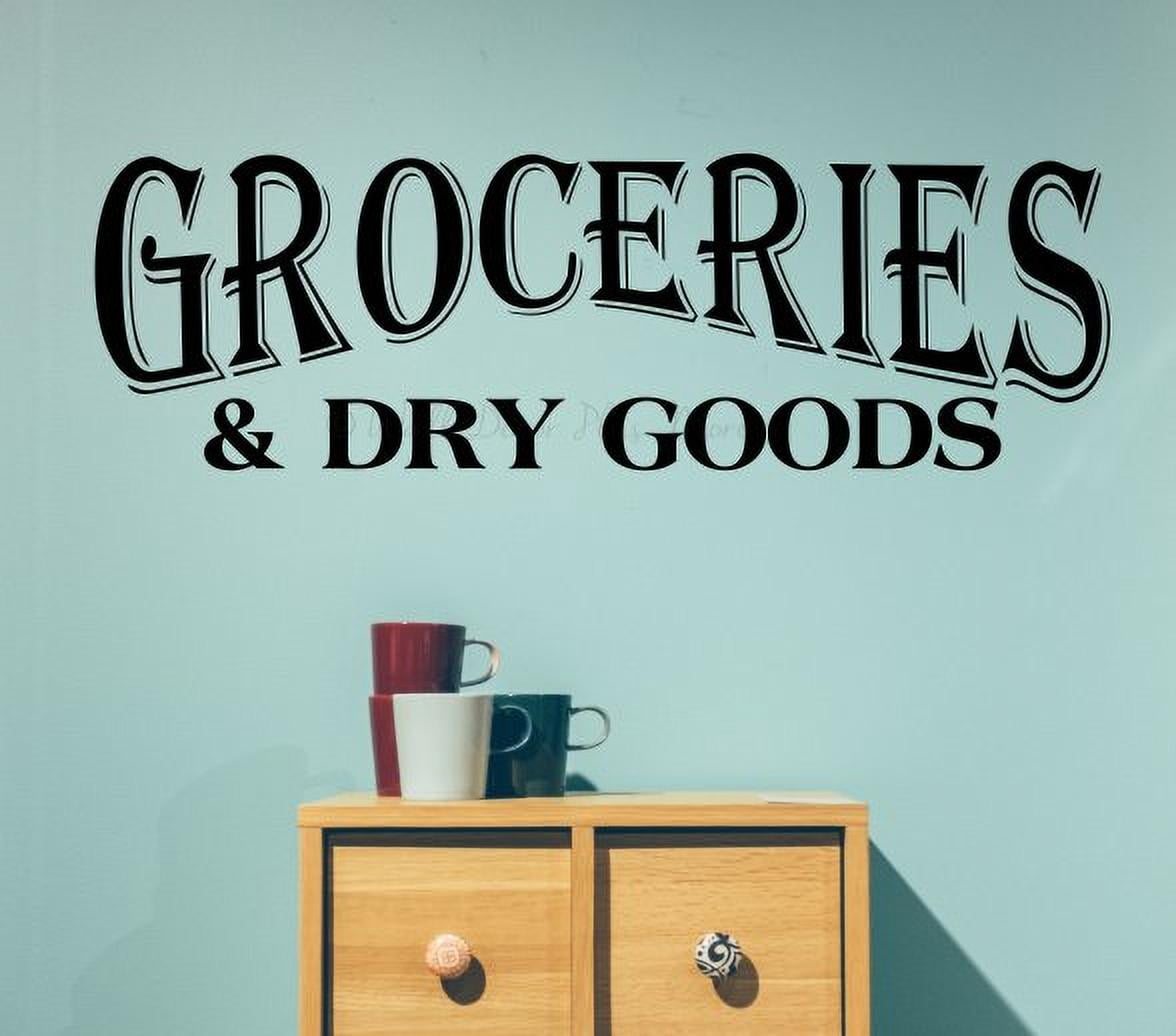 Farmhouse Pantry Kitchen Decor Sticker Groceries & Dry Goods Wall Decal ...