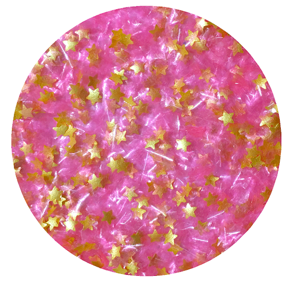 Sprinkle Deco® Hot Pink Glitter Flakes with Gold Stars Metallic Edible ...