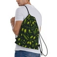 Drawstring Backpack - Green Branch Olive Cheer Gym Bag for Women Men ...
