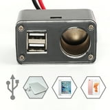 Ever Start Dual USB 12V Power Outlet Black with 12A Overload Protection ...