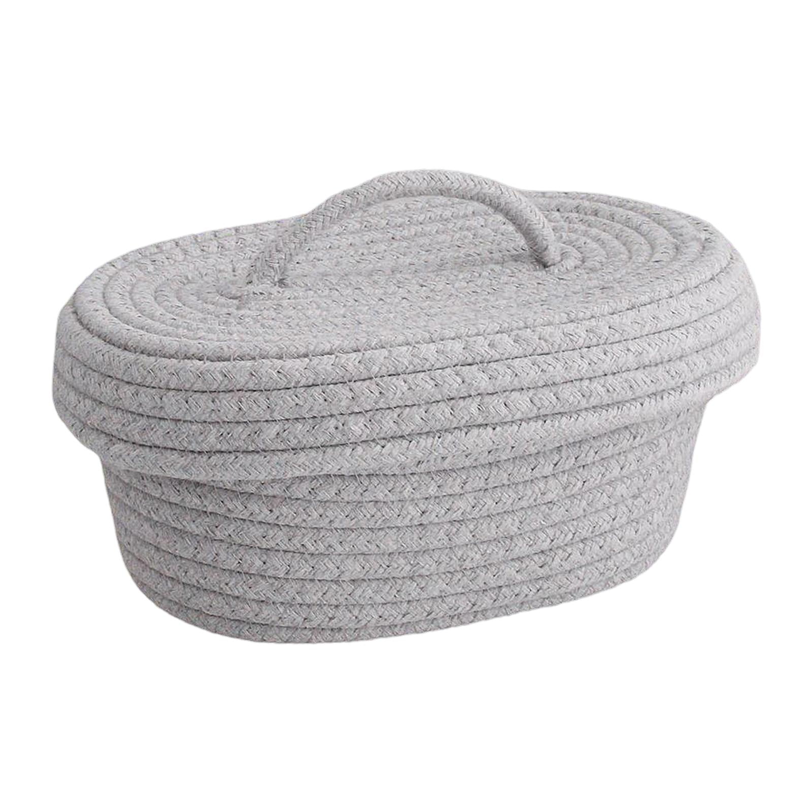 Woven Rope Basket with Lid Living Room Basket Nursery Basket Container ...