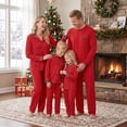 Nibbcoa Christmas Matching Family Pajamas Set Plaid Trim Long Sleeve ...