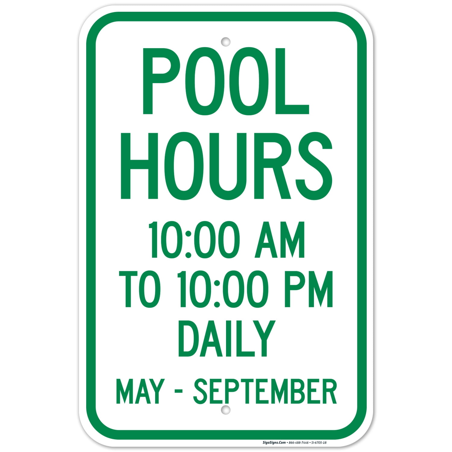 Pool Hours Sign, Pool Sign, Vinyl Sticker - Walmart.com