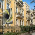 Abstract Swirling Vortex House Flag 28 x 40 Inches, Yellow Gray Spiral ...