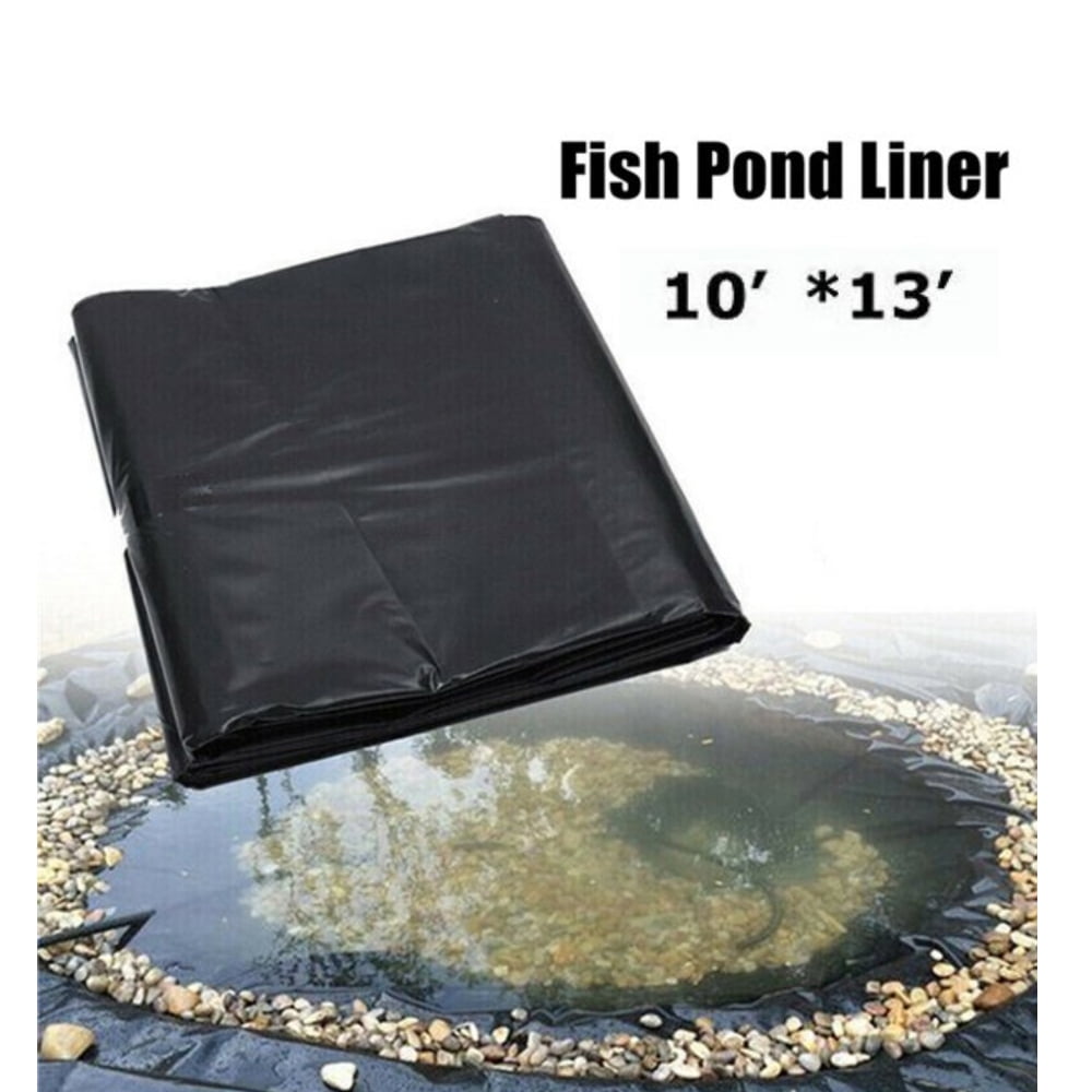 INTSUPERMAI Pond Waterproof Liner Fish Pool Gardens Black HDPE 13'*10 ...