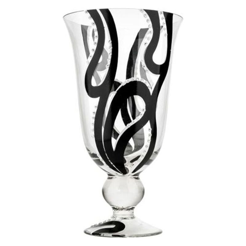 Victoria Bella 7941/2/BWA 12-Inch High Glass Vase. Pattern: Black and ...