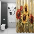 Summer Flowers Shower Curtain for Bathroom, Retro Watercolor Yellow Red ...