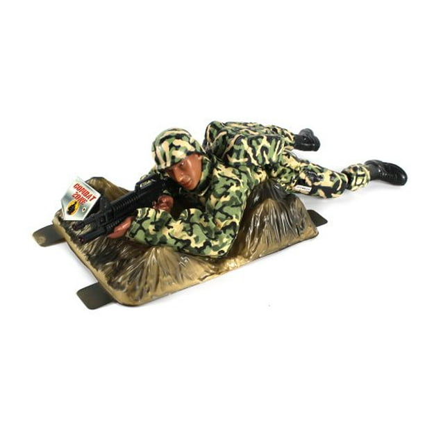 Combat Zone Hero 'Camo Soldier' Toy Action Figure w/ Realistic Crawling ...