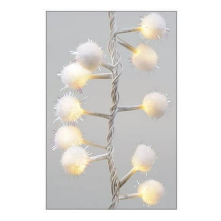 Lumineo 781341 LED Snowball Cluster Light Set Warm White 128 ft ...