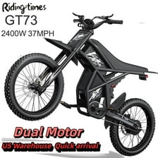 Riding'times GT73 Electric Dirt Bike for Adults, 37MPH 48V36.4AH 2400W 1747Wh Dual Battery Ebike ...