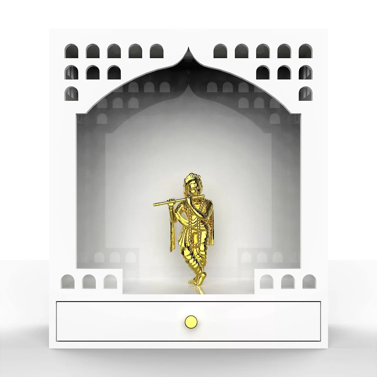 Wooden Temple For Home And Office / Mandir With LED Lights / Pooja Ghar ...