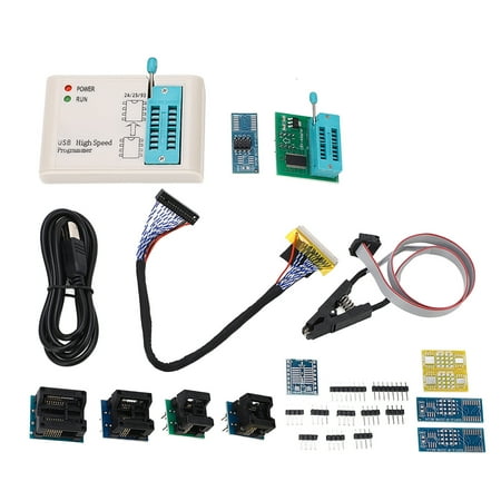 Flash Programmer with 12 Adapters High Speed SPI BIOS Chip USB Programming Kit for 24 93 25 ...
