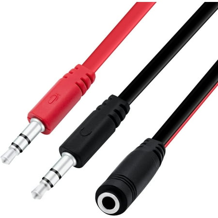 LZMY 3.5mm Jack Adapter Y Splitter Audio Cable Stereo Audio Female to 2 ...