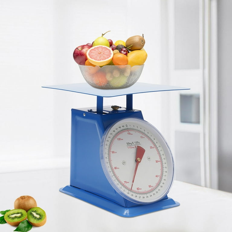 Battery Free Kitchen Scale 110 Lb Capacity - Heavy Duty Iron Dial Scale ...