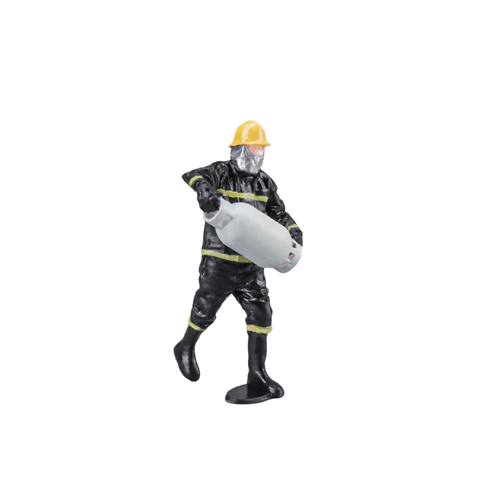 Realistic 1/32 Scale Models Figurine Mini People Model Fireman Figures ...