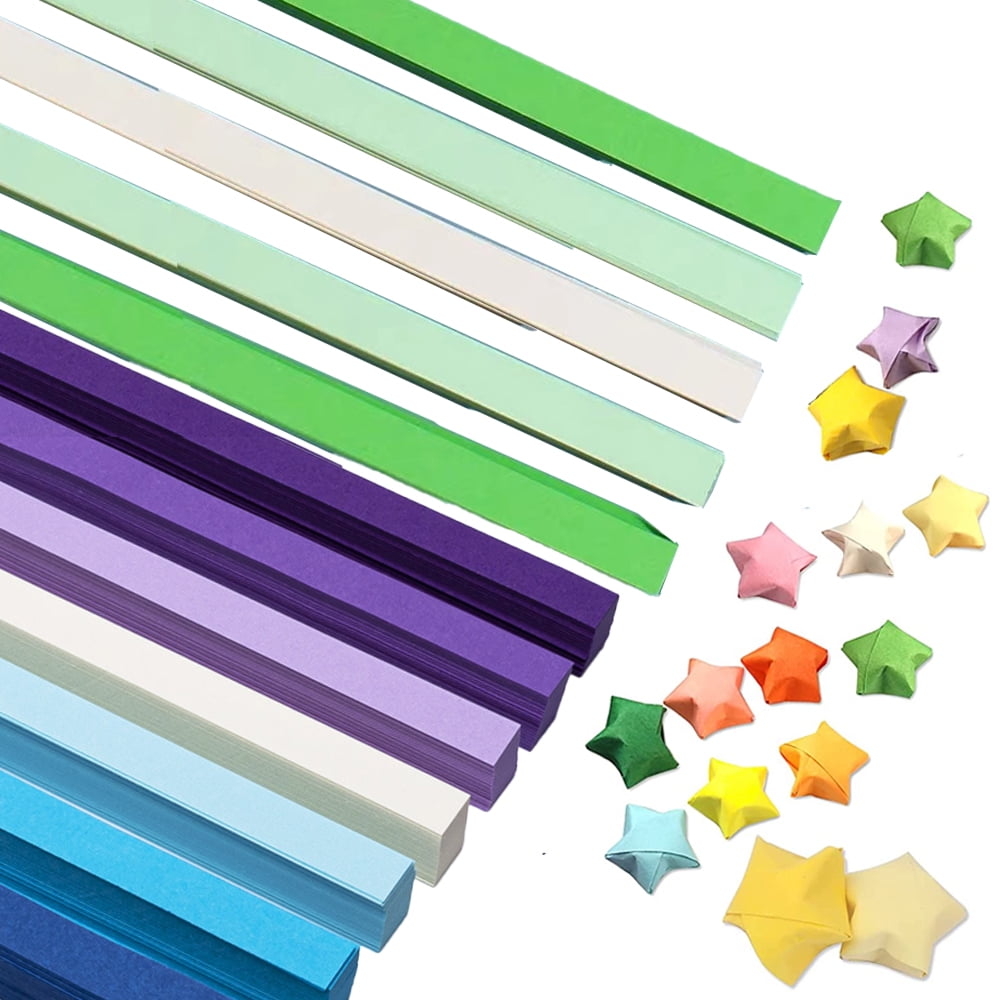 1080 Sheets Origami Stars Paper, Double Sided Colors Decoration Paper ...