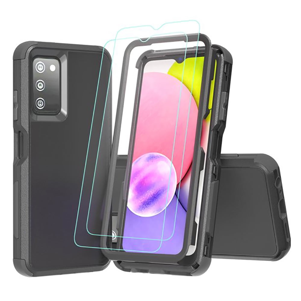 NIFFPD Samsung Galaxy A03S Case with Screen Protector Tough Rugged ...