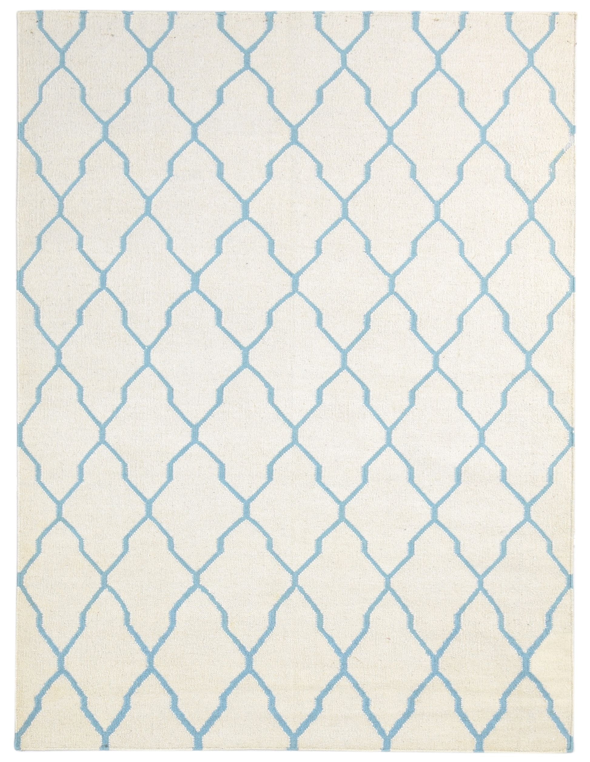 5' X 7' Rug Wool Grey Modern Dhurrie Moroccan Scroll Tile Room Size ...