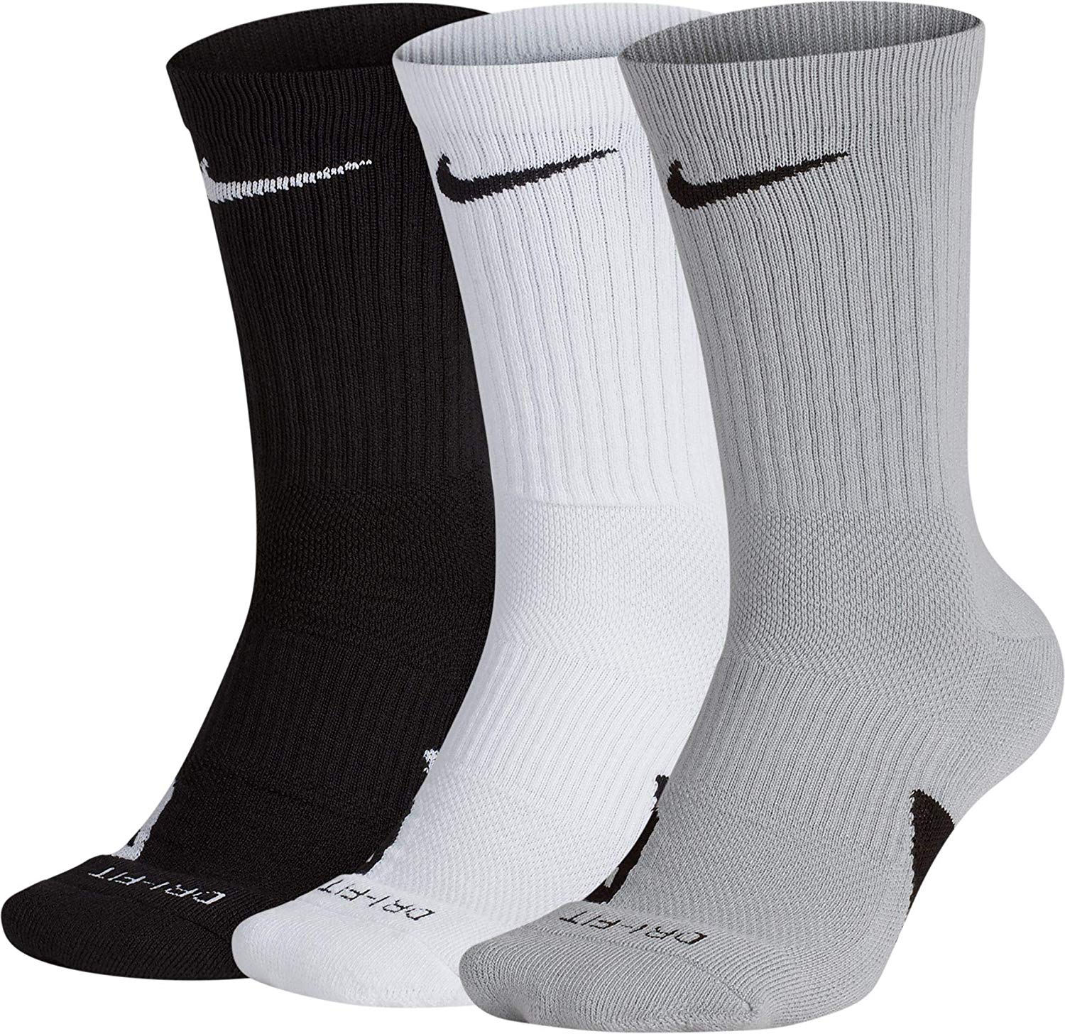Nike Nike Unisex Elite Everyday 3 Pk Basketball Crew Socks X Large
