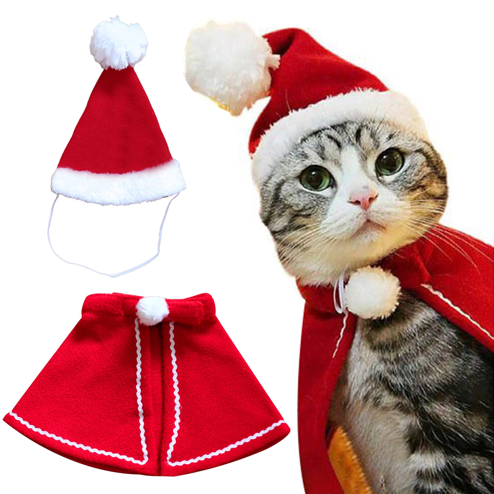 D-GROEE 1 Set Christmas Cat Costume Reindeer Antlers Headband Santa ...