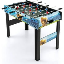 KICK Duo Family Rod, 30″ 2-in-1 Mini Foosball & Push Hockey Table Set ...