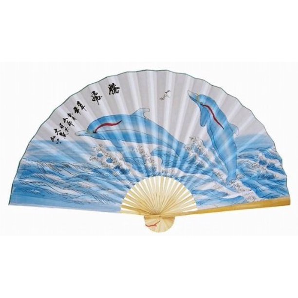 "Classic 35"" Oriental Feng Shui Wall Fan-Dorphin" - Walmart.com ...
