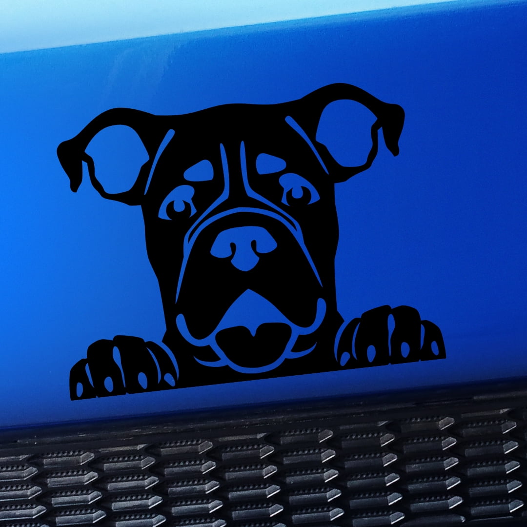 Peeking Boxer - Vinyl Car Decal - Choose Color - [BLACK] - Walmart.com