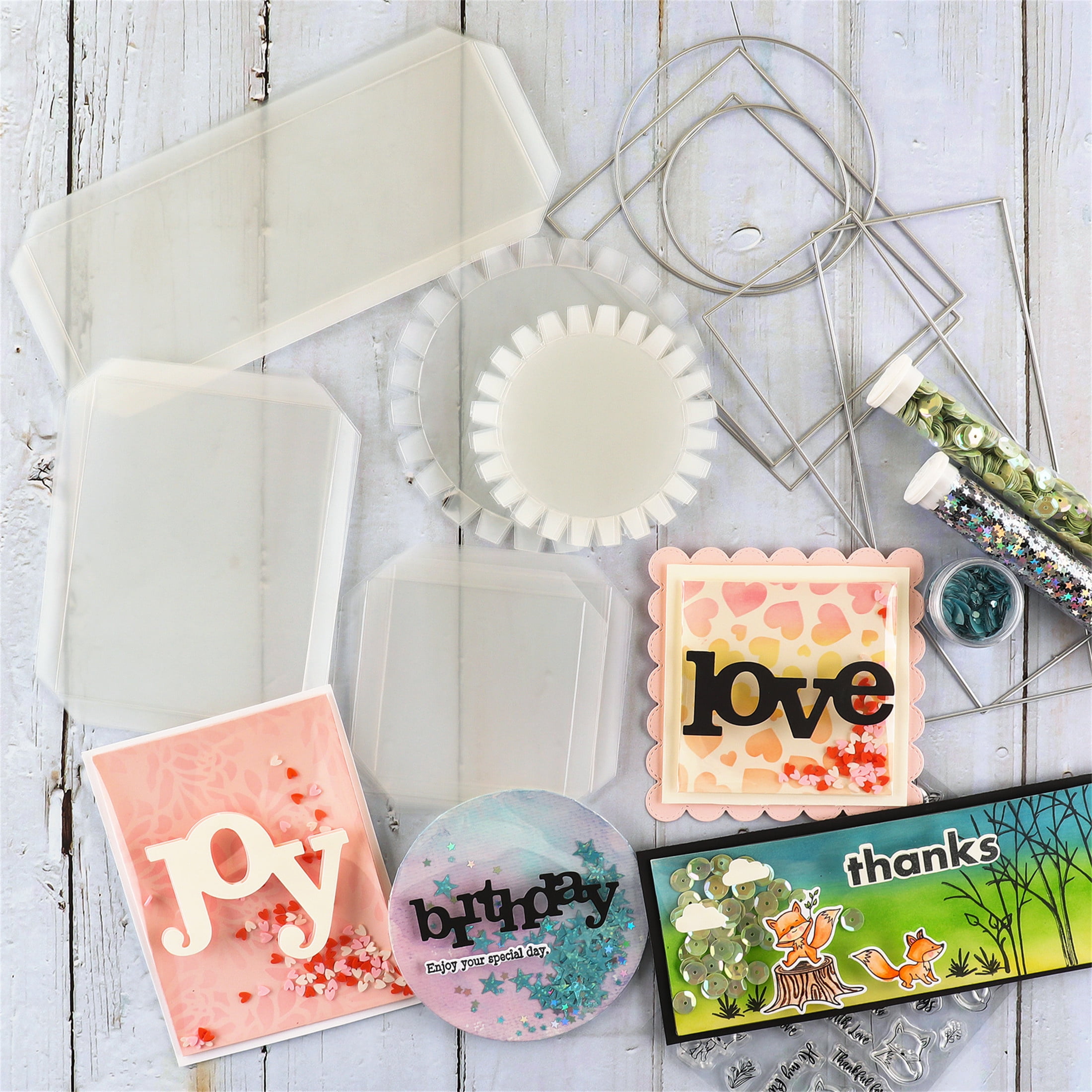 Briartw Flat Shaker Covers with Cutting Dies Circle Square Rectangle ...