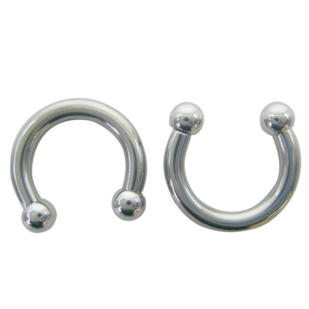 Septum Ring - Silver Tone Horseshoe Septum Ring (3 mm, 8 Gauge ...