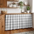 Cabinet Curtain 32''W x 55''L, Grey Plaid Under Sink Curtain Drapes ...