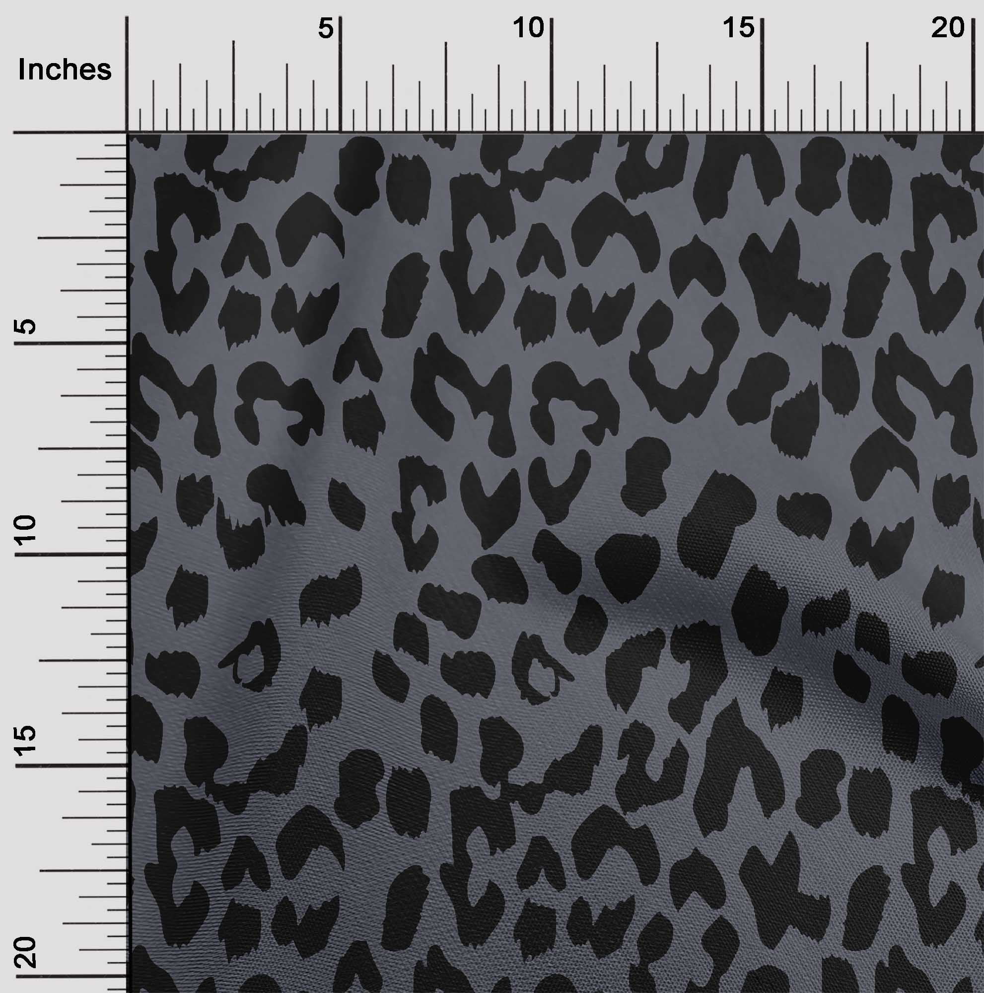oneOone Cotton Cambric Gray Fabric Leopard Animal Skin Sewing Material ...