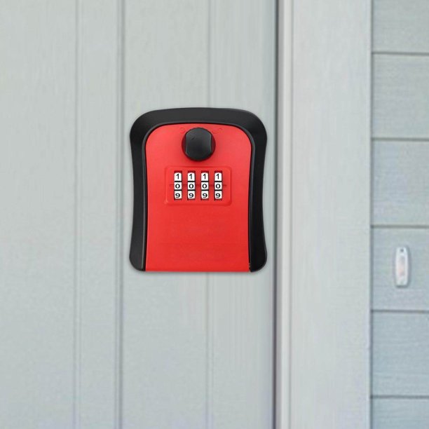 pitrice Outdoor Key Storage Lock Box 4 Digit Wall Mounted for Garden ...