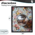 Stupell Industries Floral Disco Ball Reflection Black Framed Floater ...