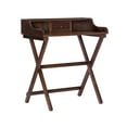 Coy Walnut Wooden Folding Writing Desk with Storage Drawer Compact Home ...