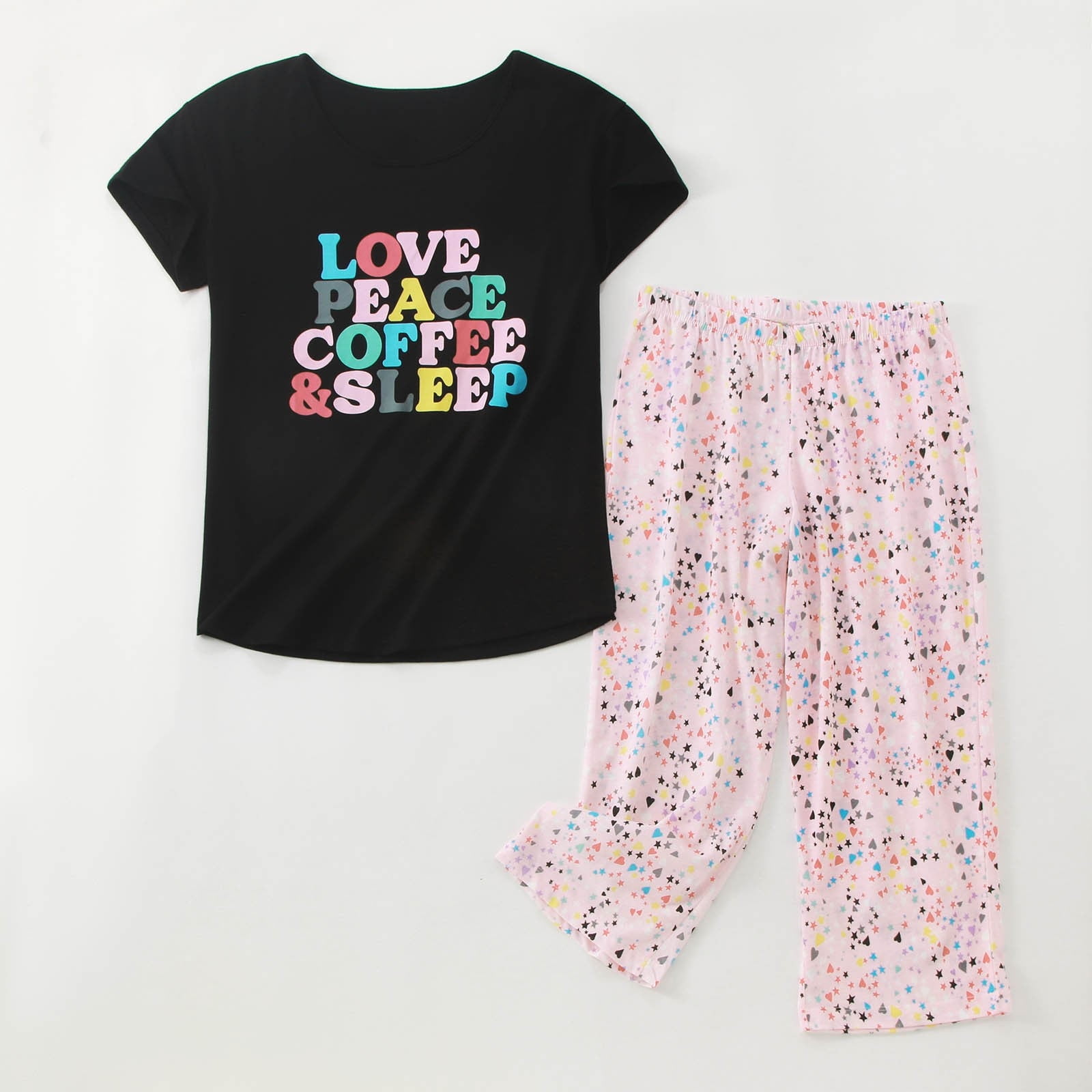 Click here for Xiaowwww Women Pajamas Set Short Sleeve Top Capri... prices