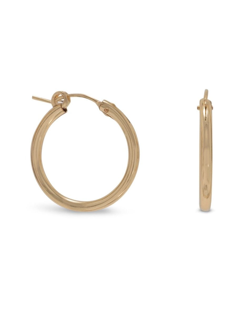 2mm x 22mm Hoops Hoop Earrings 12k Yellow Gold-filled - Made in the USA ...
