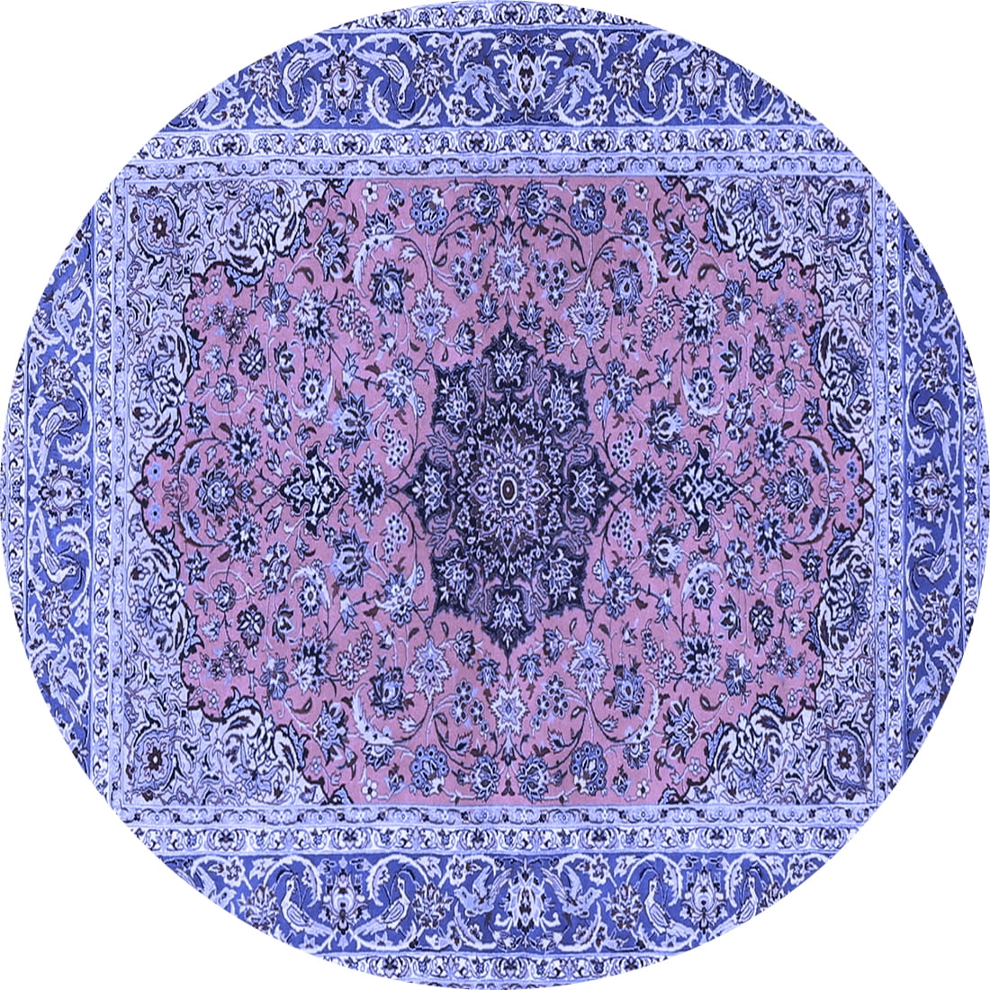 Ahgly Company Indoor Round Persian Blue Traditional Area Rugs, 8' Round ...