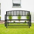 Weather Resistant Patio Glider Bench, Garden Metal Bench for Outdoor ...