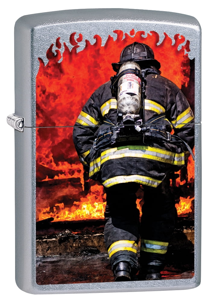 Zippo Lighter: Firefighter Battling Flames - Street Chrome 79953 ...