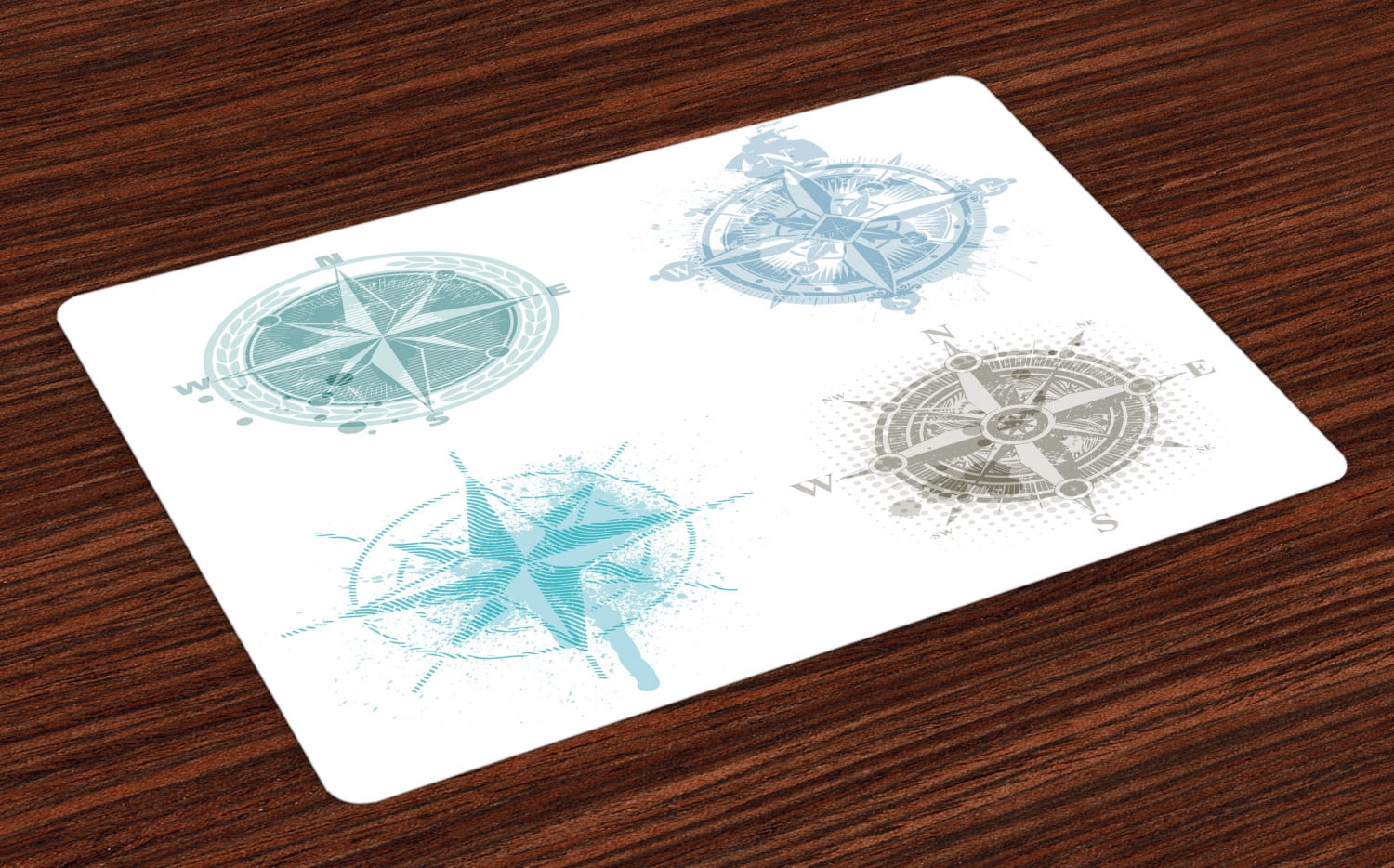 Ambesonne Compass Place Mats Set of 4, Windrose Marine, Standard Size ...