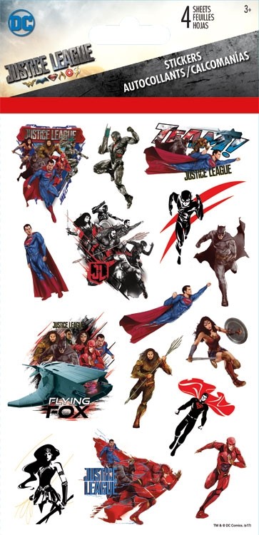 Standard Stickers 4 sheet - Justice League New st4084 - Walmart.com