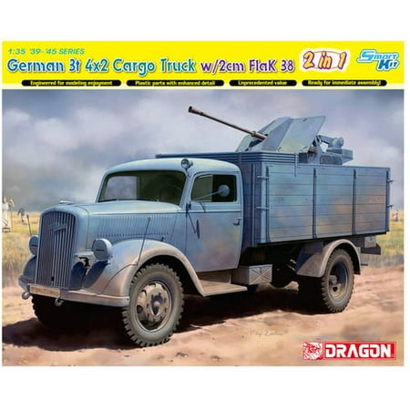 Dragon Models 1/35 Scale German 3t 4x2 Truck with 2 cm FlaK 38 2-in-1 ...